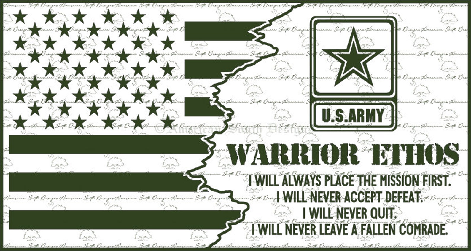 Army - Warrior Ethos Flag - SVG - Etsy