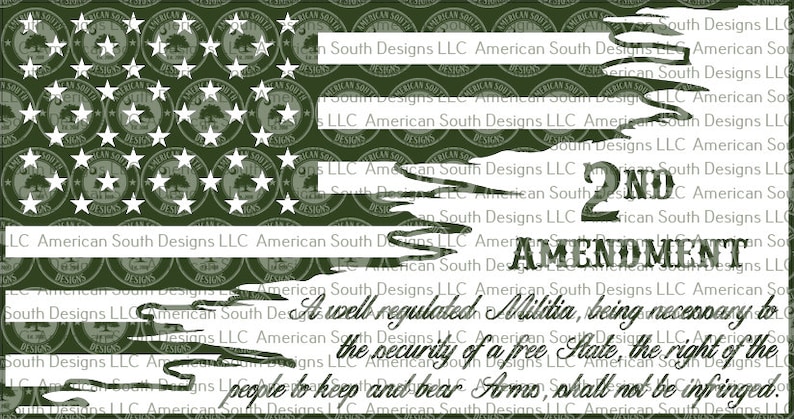 Tattered Split Flag With 2nd Amendment - SVG - CNC Laser File (digital ...