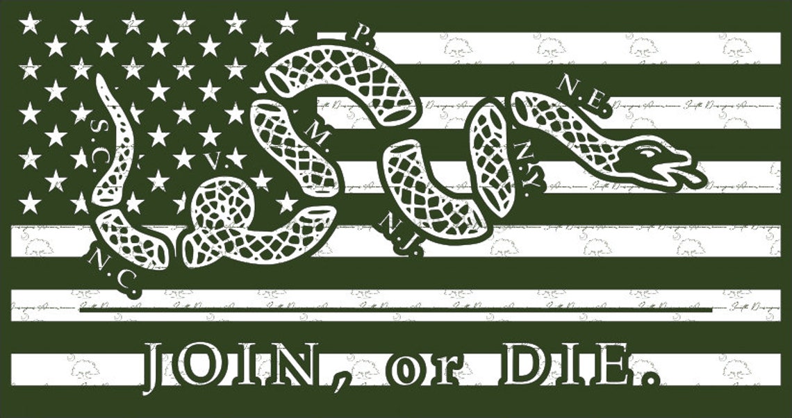 American Flag With Join or Die Flag SVG - Etsy
