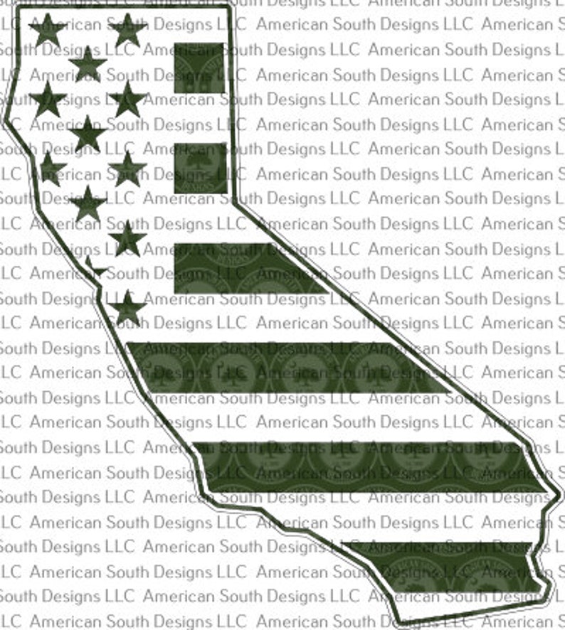 California Shaped American Flag - SVG - CNC Laser File (digital ...