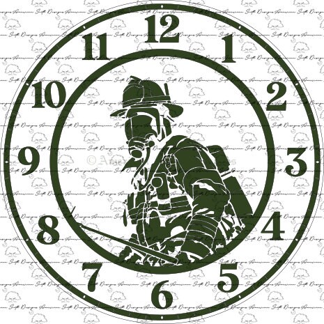Fireman Clock - SVG - CNC Laser File (digital Download) - Etsy