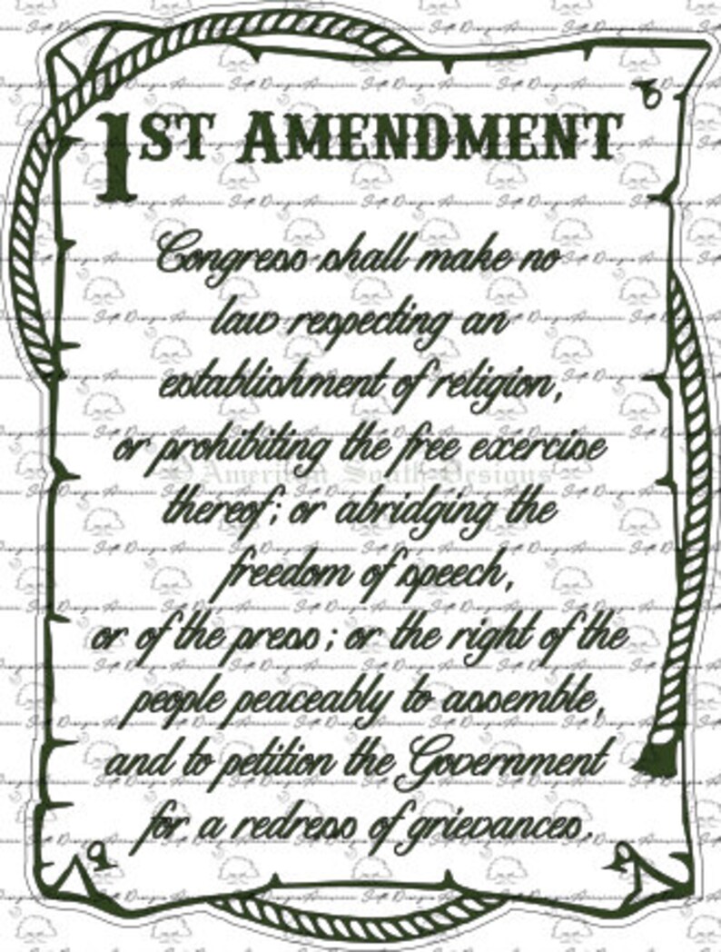 1st Amendment Scroll Digital Files Svg AI Png Eps DXF - Etsy