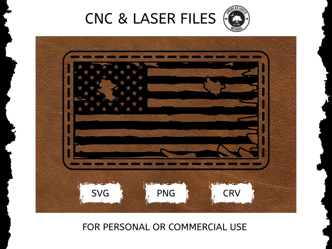 Tattered Flag Patch - Stitching - SVG - CNC Laser File (digital ...