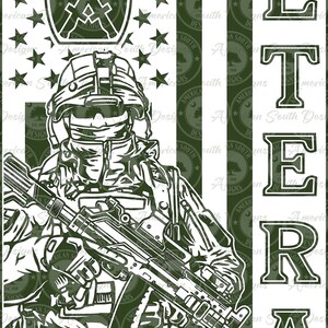 Vertical Soldier With Gun Flag - 10th Mountain Division Veteran - SVG ...