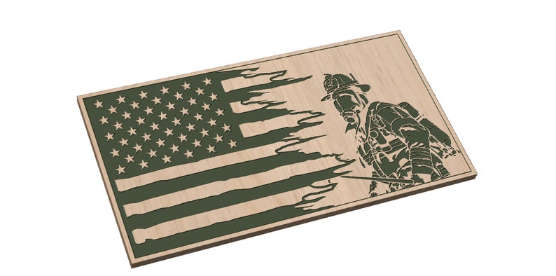 Distressed Tattered Flag With Firefighter SVG - Etsy