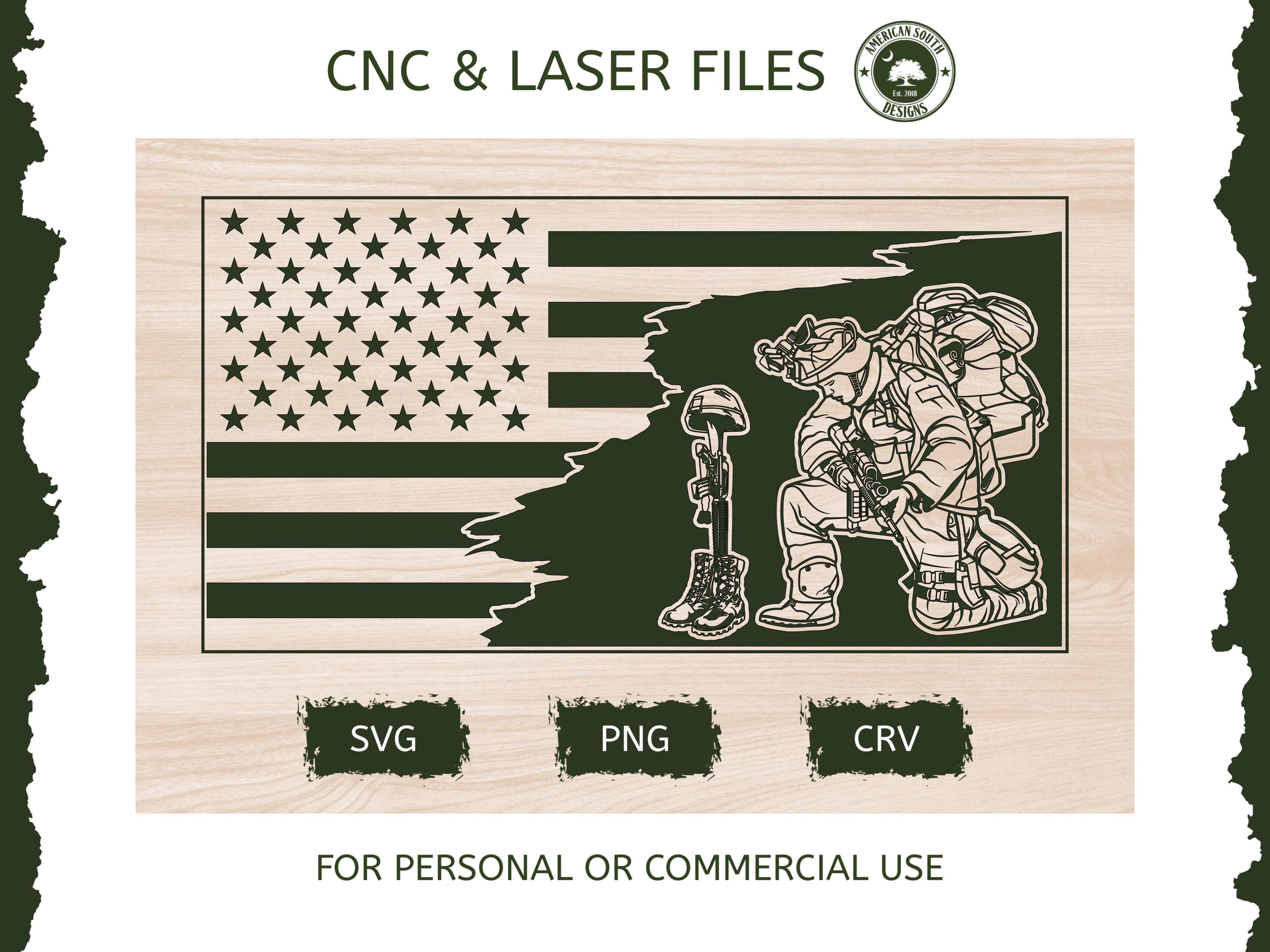 Tattered Flag 13 - Kneeling Soldier - SVG - Digital Download - Etsy