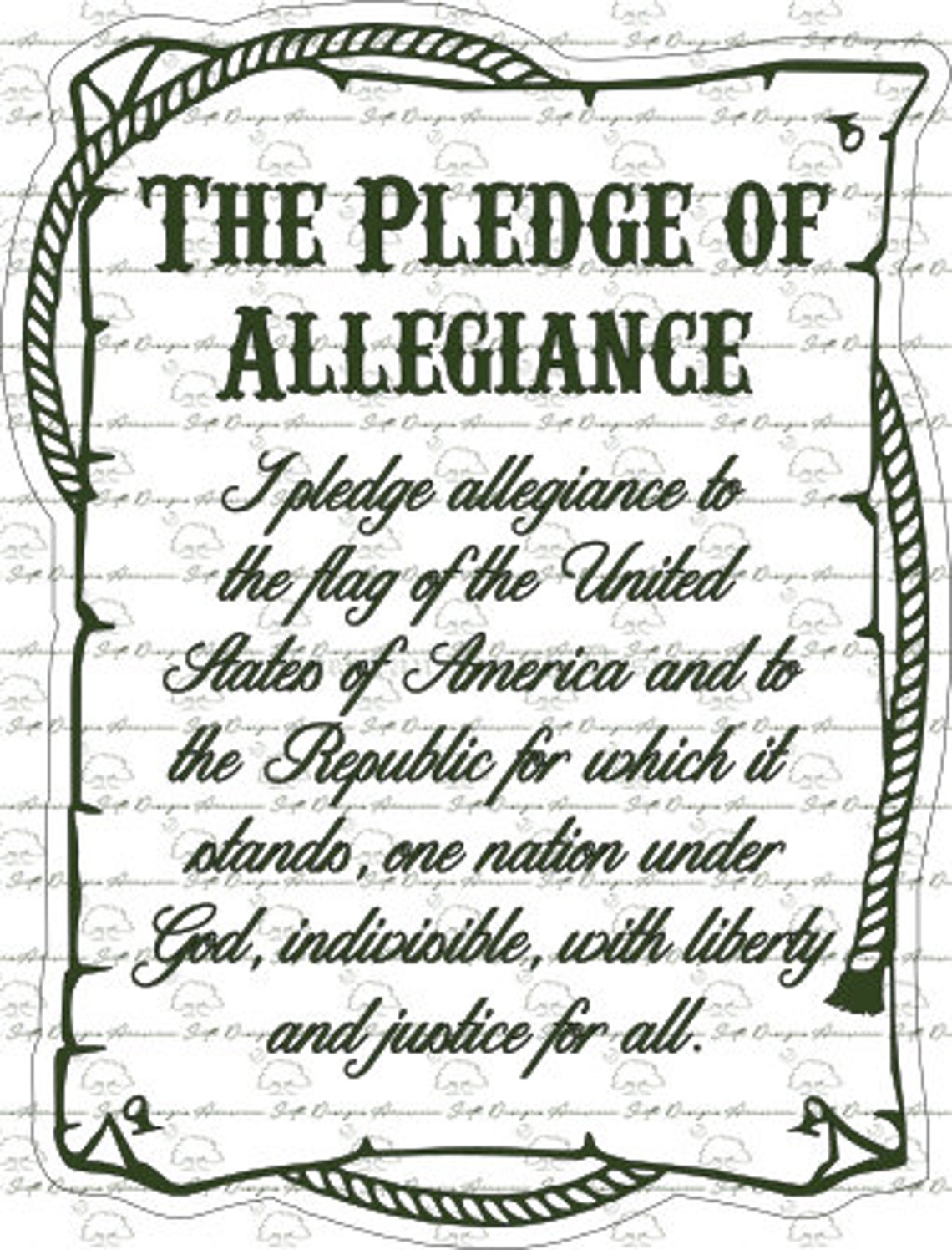 The Pledge of Allegiance Scroll SVG - Etsy
