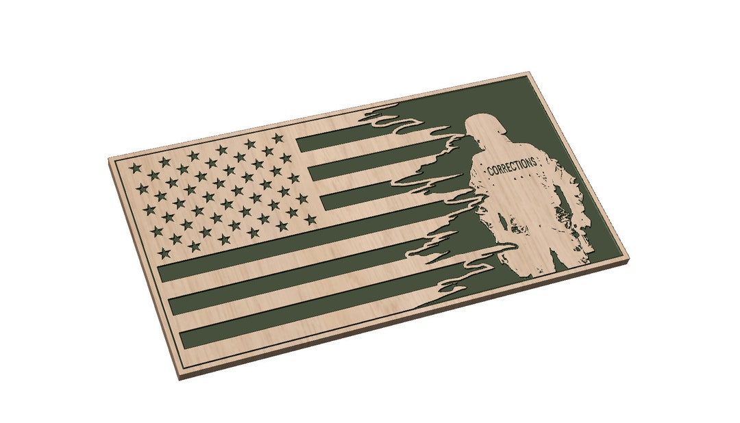 Tattered Flag With Corrections Officer - SVG - Digital Download - Etsy