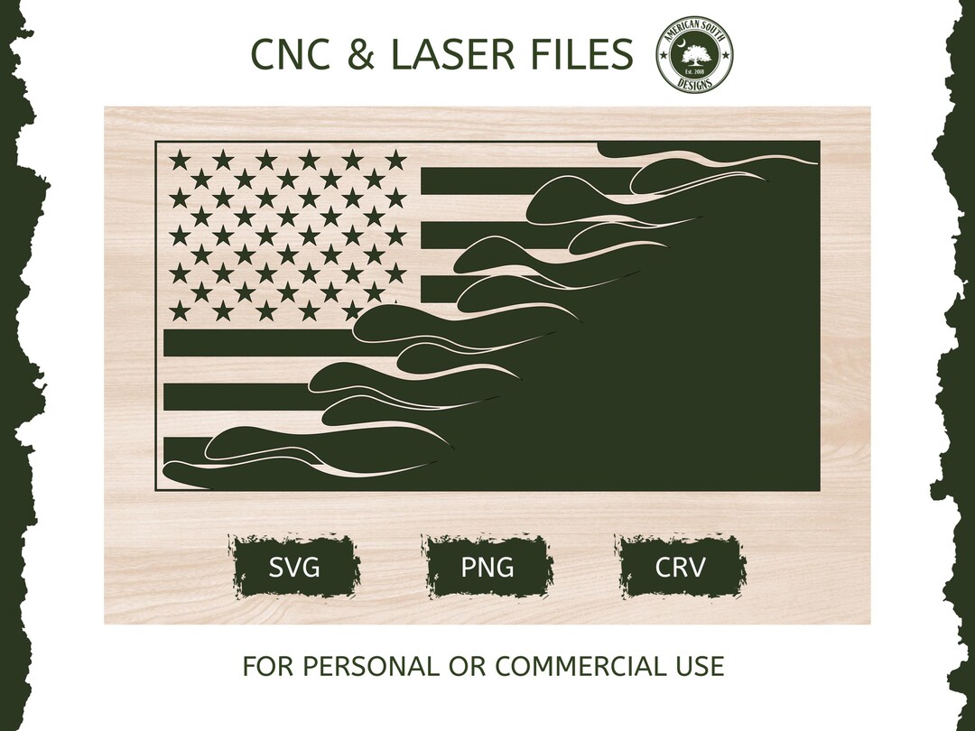 Flag With Diagonal Flames - SVG - CNC Laser File (digital Download) - Etsy