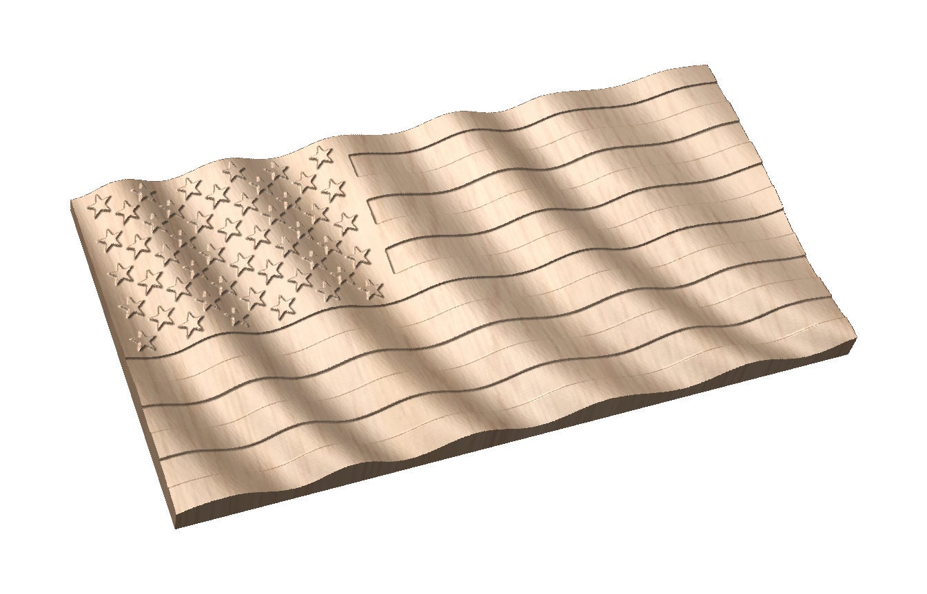 Wavy American Flag CNC Router Templates (STL and Grayscale Files) - Etsy