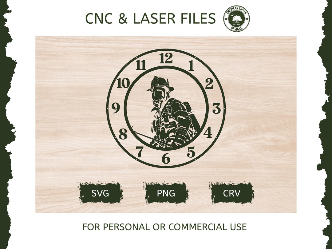 Fireman Clock - SVG - CNC Laser File (digital Download) - Etsy