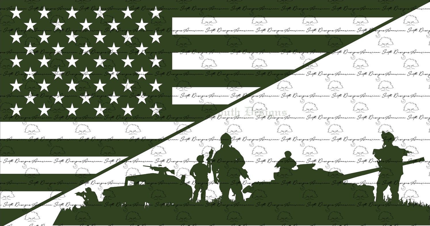 Diagonal Split Flag With Soldiers and Tanks - SVG - CNC Laser File ...