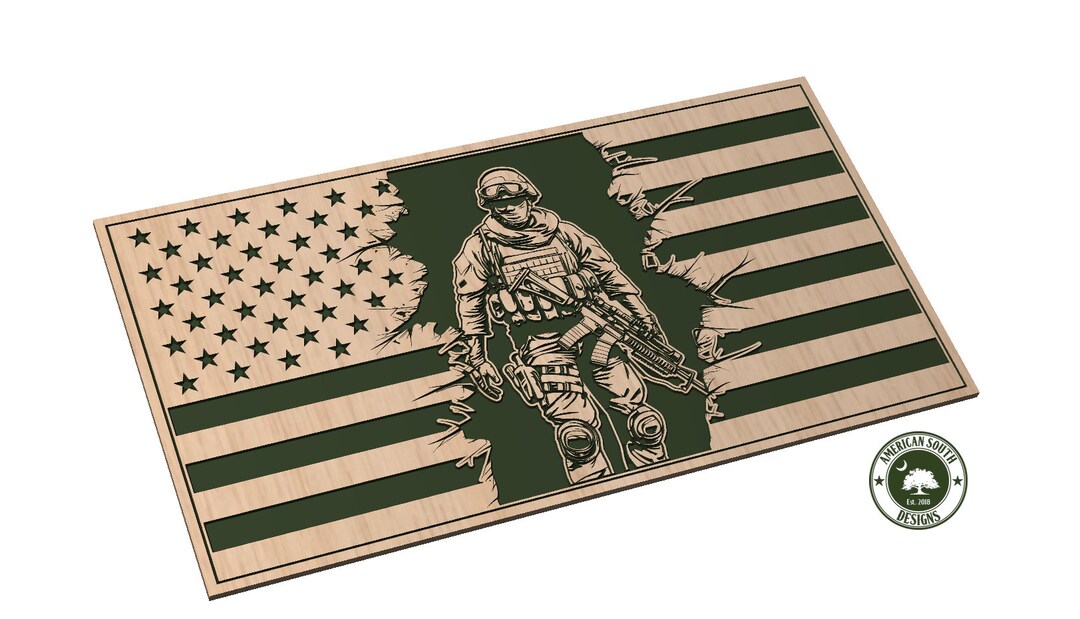 Tattered Flag Design 14 - Soldier - SVG - Digital Download - Etsy