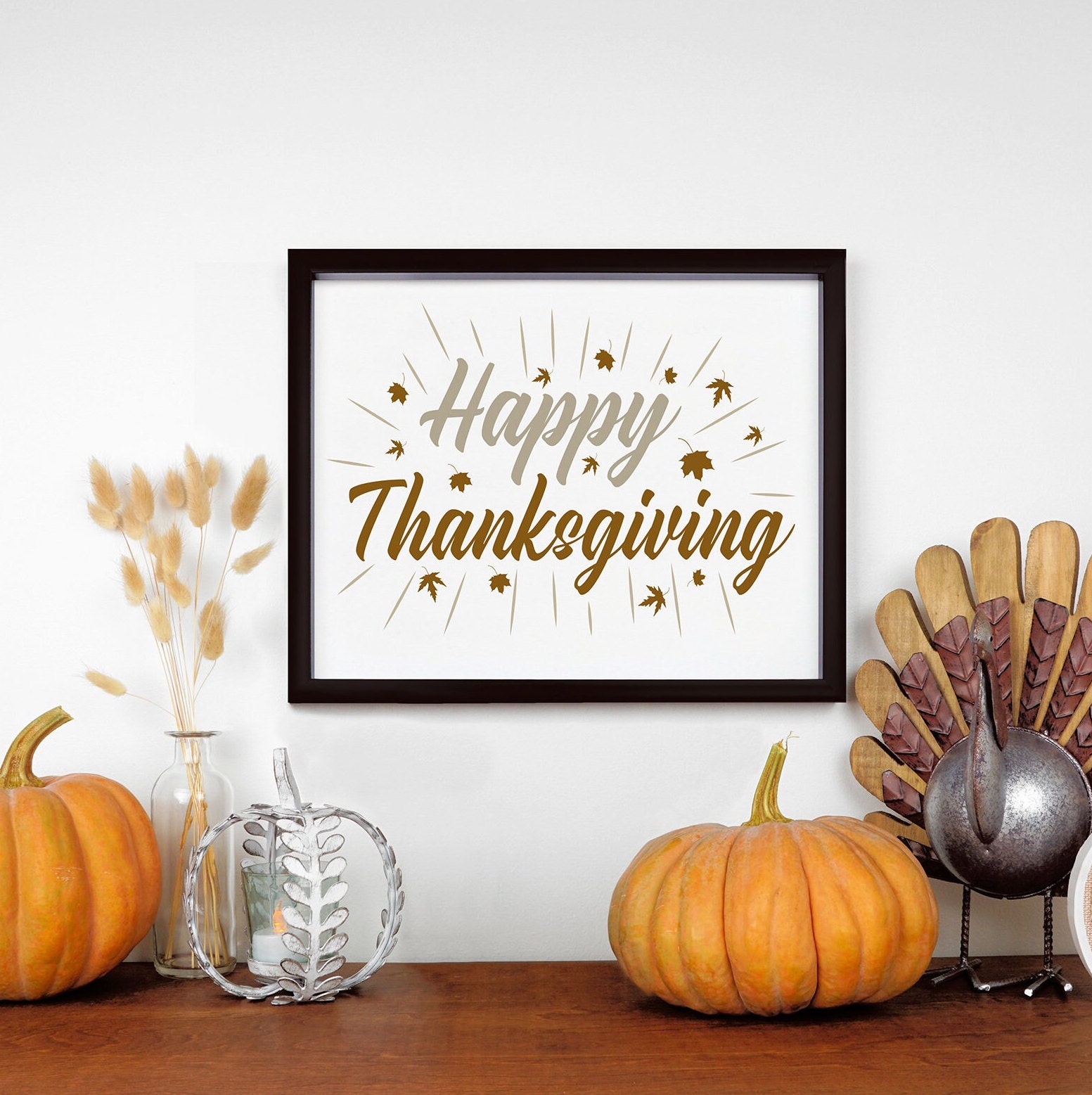 Happy Thanksgiving Printable, Printable, Digital Downloads, Seasons ...