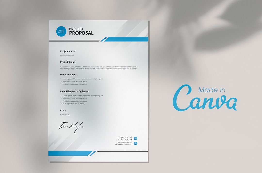 Project Proposal Template | Basic Minimal Design | Professional, Simple ...