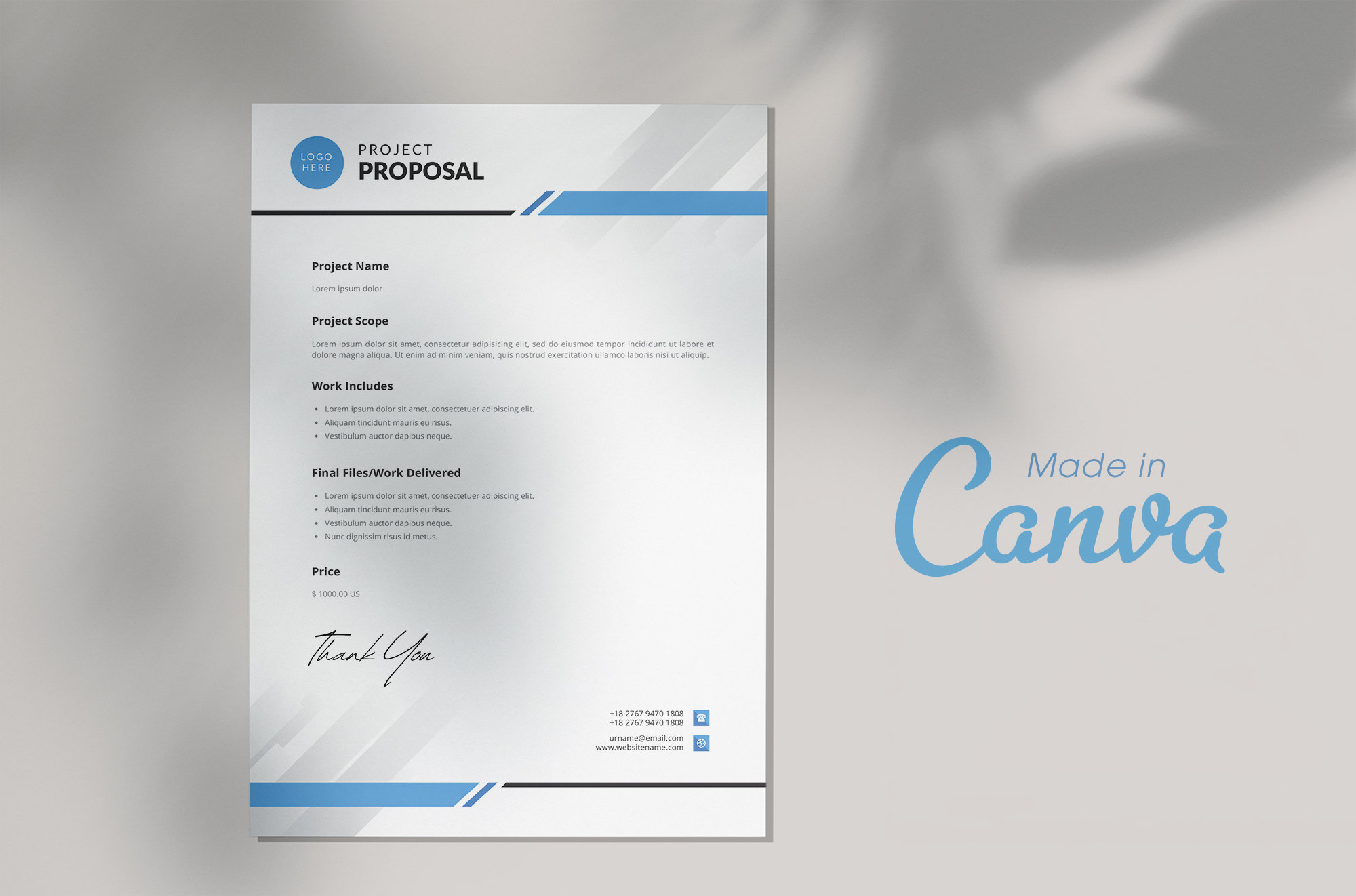 Project Proposal Template | Basic Minimal Design | Professional, Simple ...