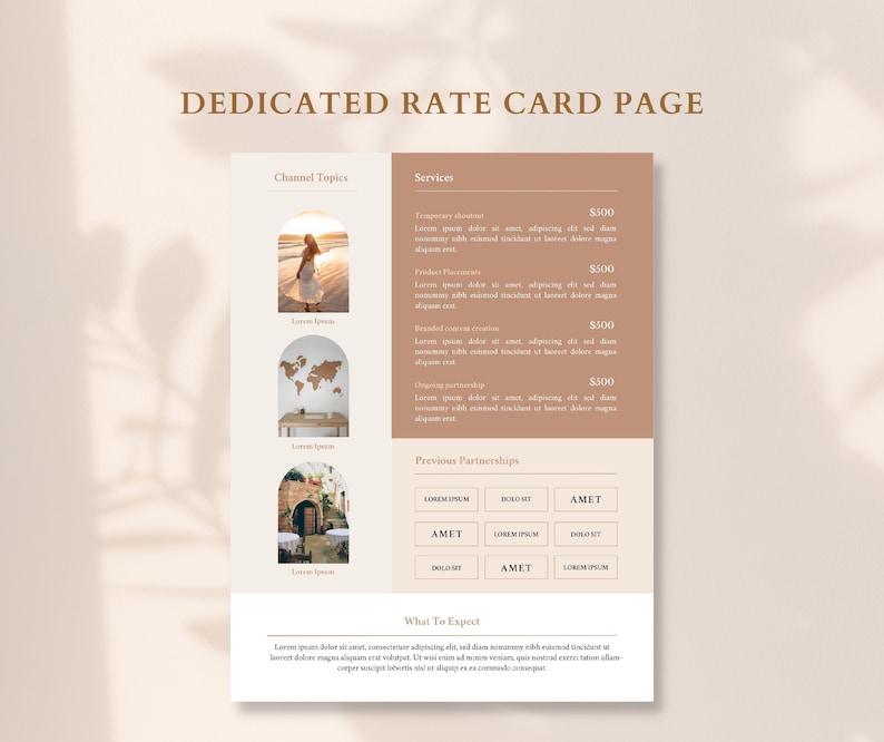 2 Page Influencer Media Kit Canva Template Rate Card - Etsy