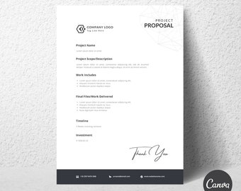 Minimal Proposal Template | Professional, Simple Work Bid | Client ...