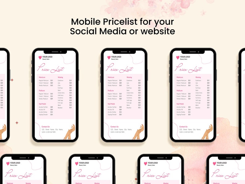 Editable Price List Template Bundle Printable Business - Etsy