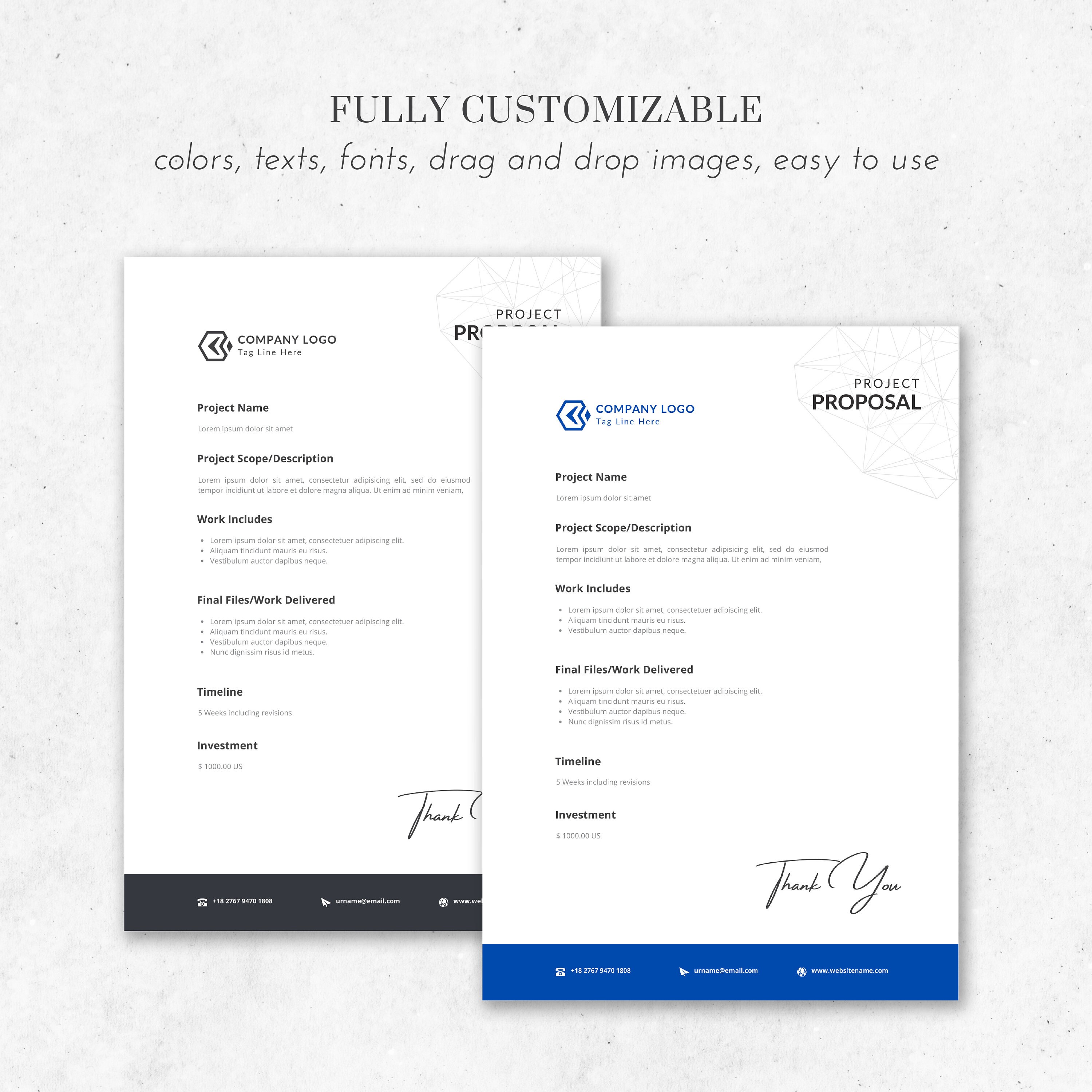Minimal Proposal Template | Professional, Simple Work Bid | Client ...