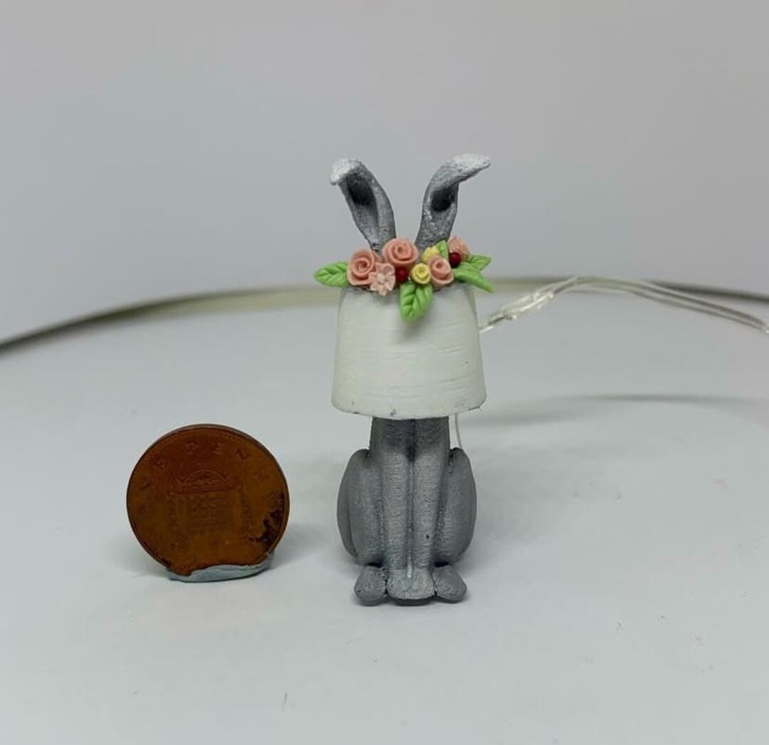 12th Scale Light up Rabbit Lamp Ooak Handmade Collectable Miniature - Etsy