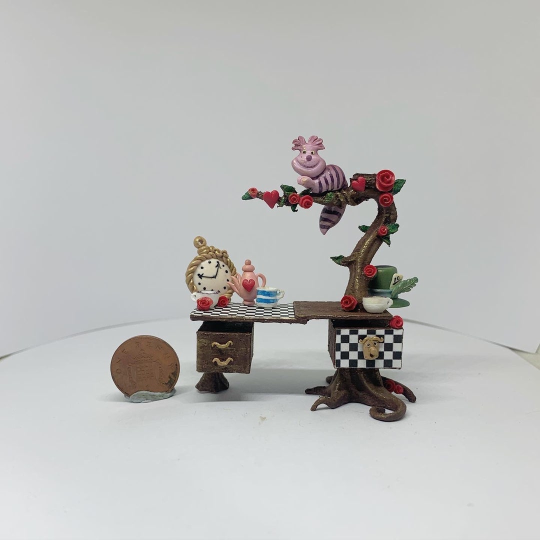 24th Scale Alice in Wonderland Desk Ooak Handmade Collectable Miniature ...