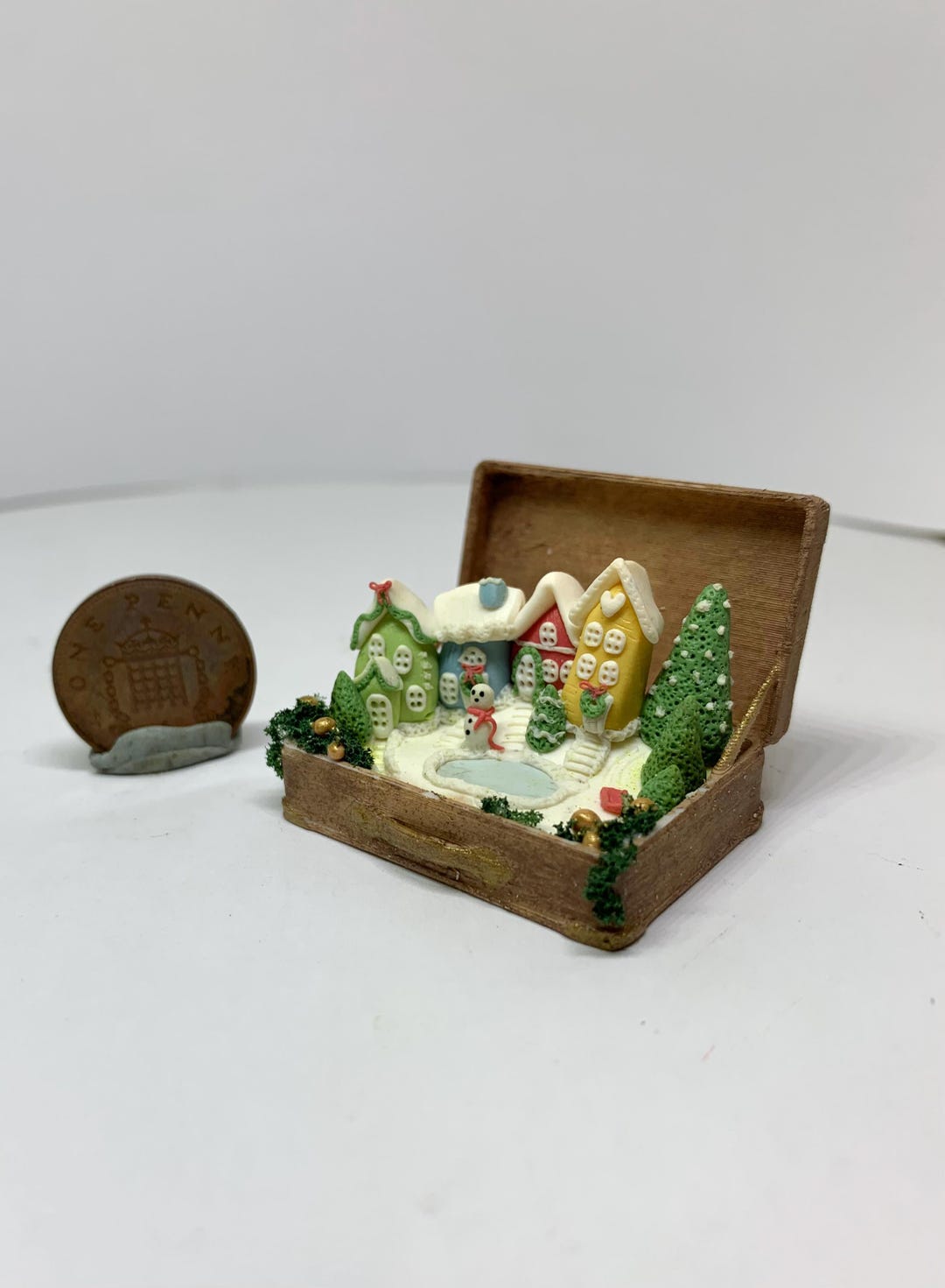12th Scale Christmas Village in Suitcase Ooak Handmade Collectable ...