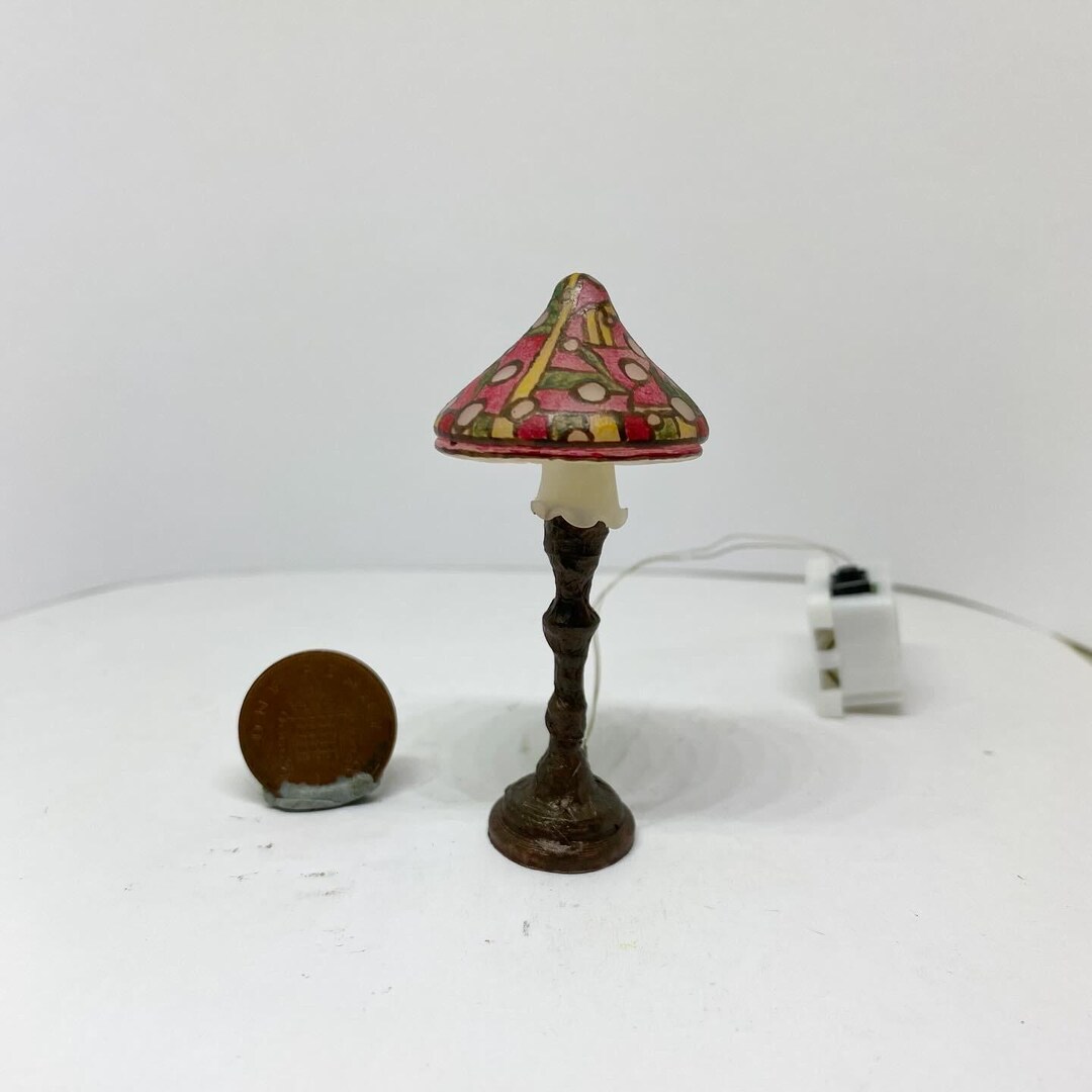 12th Scale Tiffany Style Mushroom Lamp Ooak Handmade Collectable ...