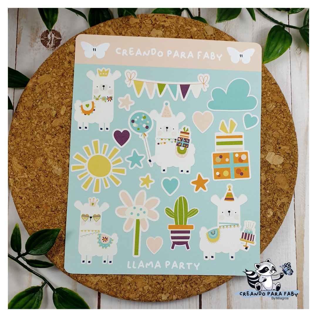 Stickers. Birthday Stickers. Happy Llamas. Party Themed Stickers ...