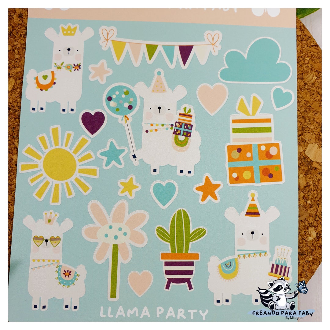 Birthday Stickers • Happy Llamas • Party-themed Stickers for ...
