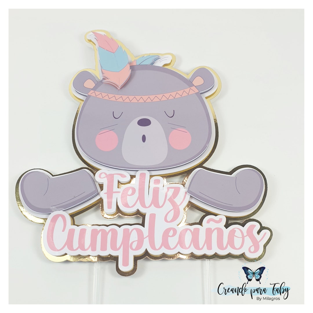 Indian Themed Bear Cake Topper. Bear Cake Topper. Indian Bear - Etsy