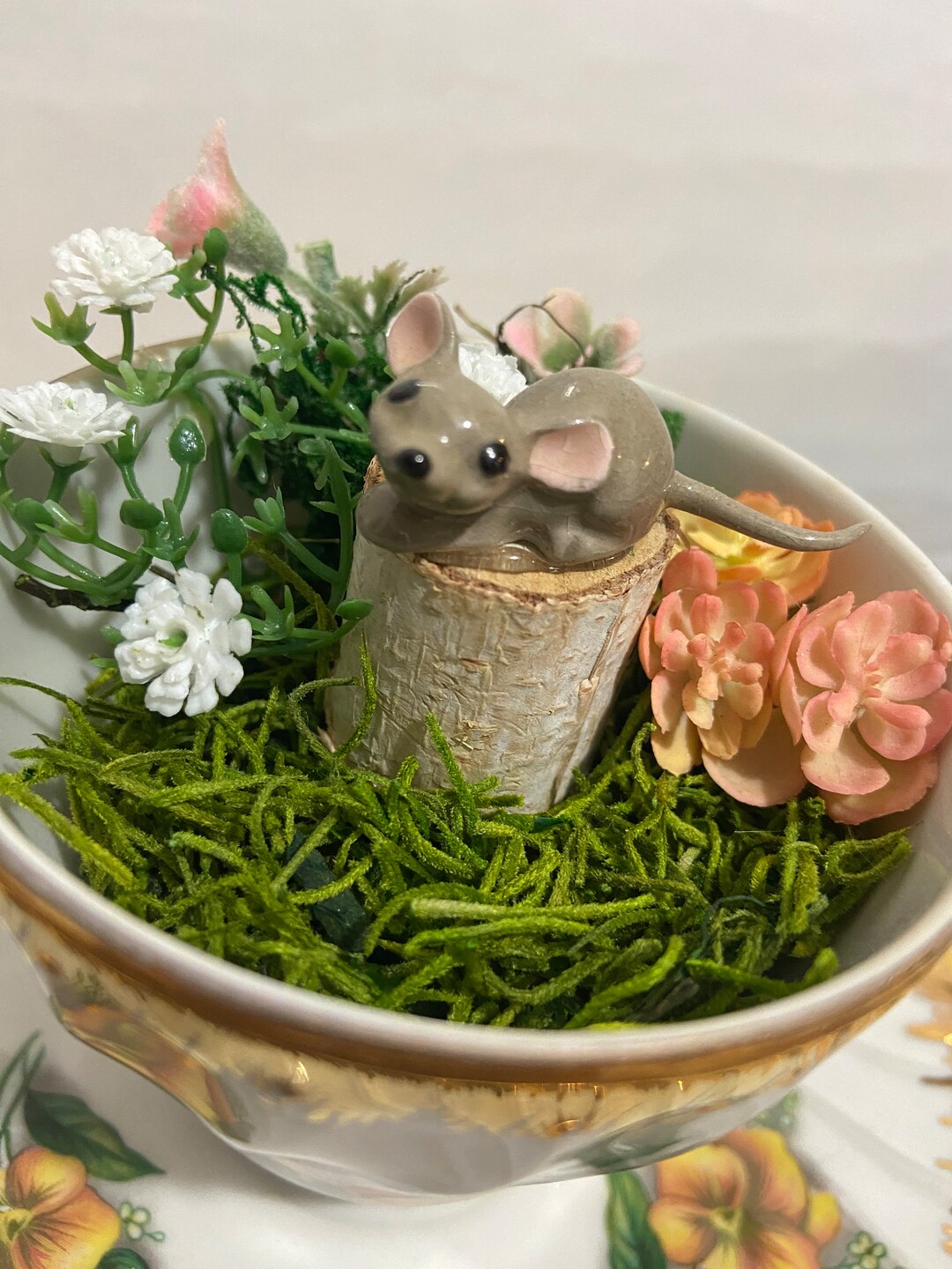 Vintage Tea Cup Mouse Diorama Decoration Oddities Gift - Etsy