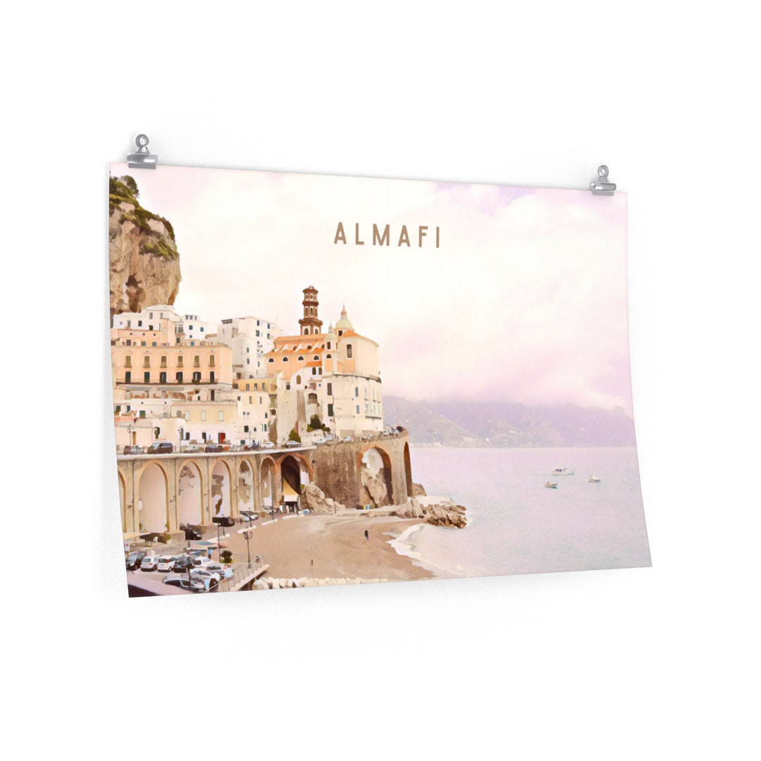 The Almafi Coast (with Text), Italy Vintage Travel Poster - Etsy