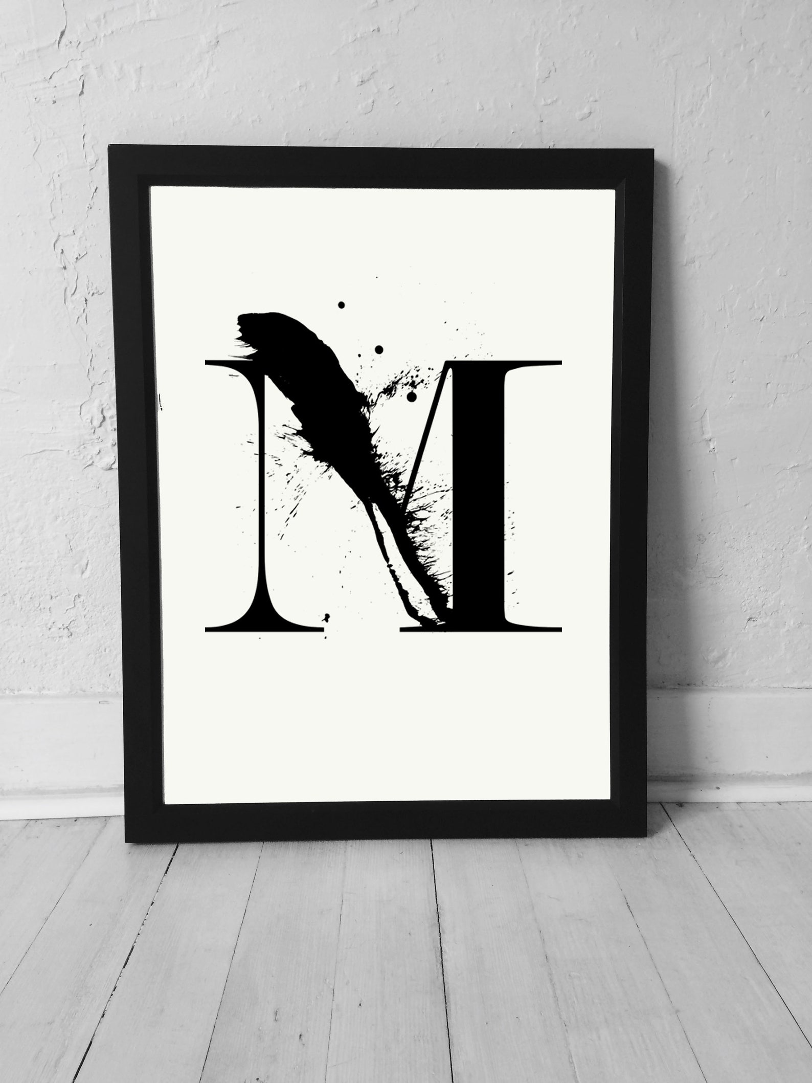 Letter M Abstract Calligraphy Modern Calligraphy Custom - Etsy