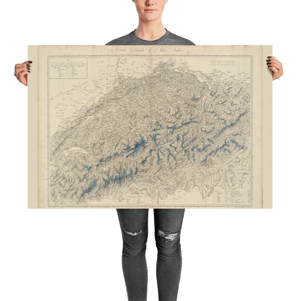 Swiss Alps Map Mountain Range Map Alps Mountain Range Map - Etsy