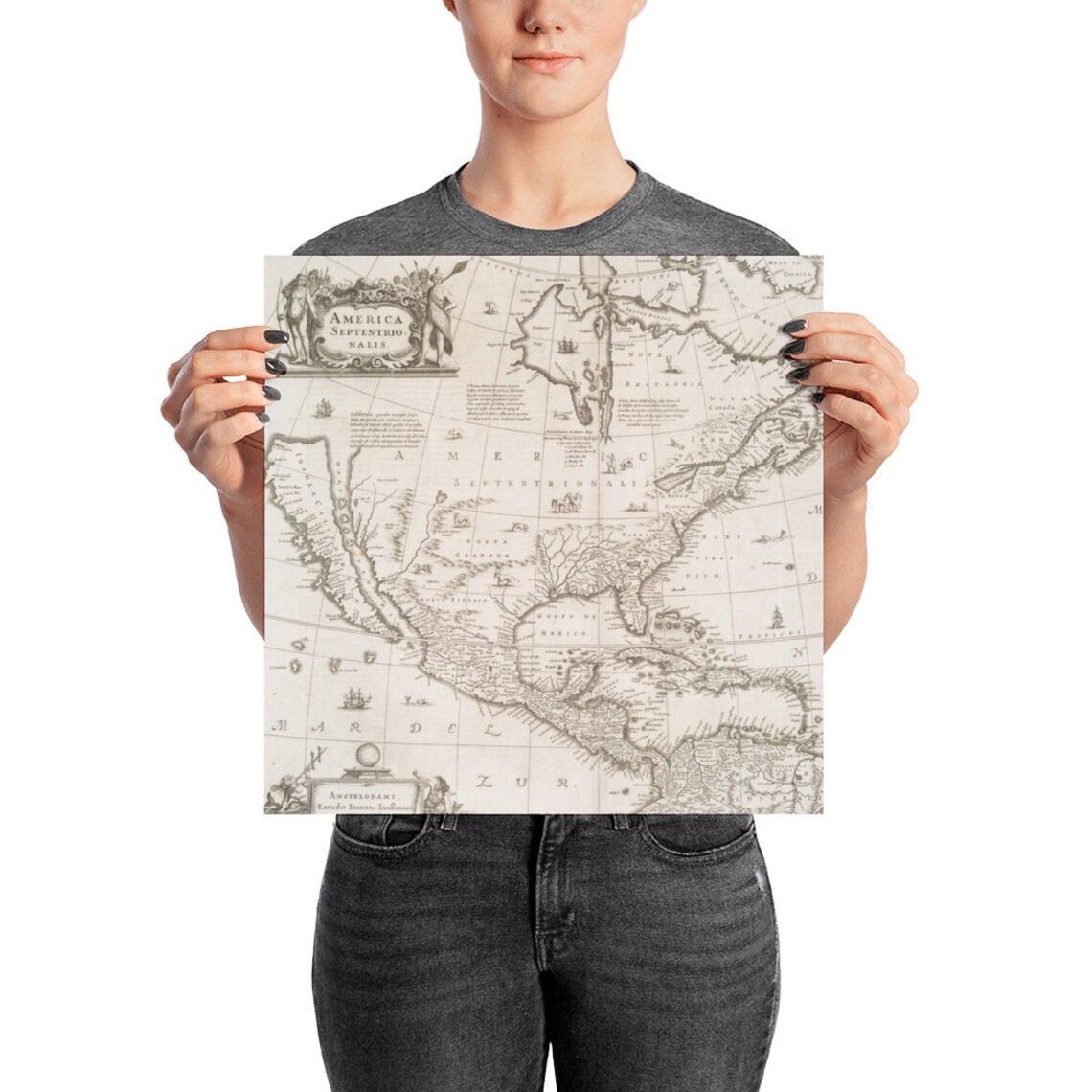 Map of America Map From 1639 Vintage Map of America - Etsy