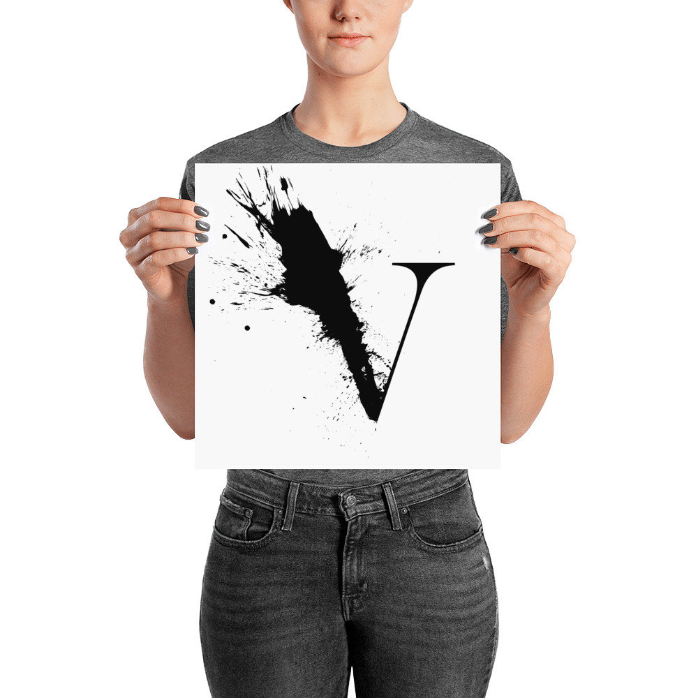 Letter V, Abstract Calligraphy, Modern Calligraphy, Custom Initials ...