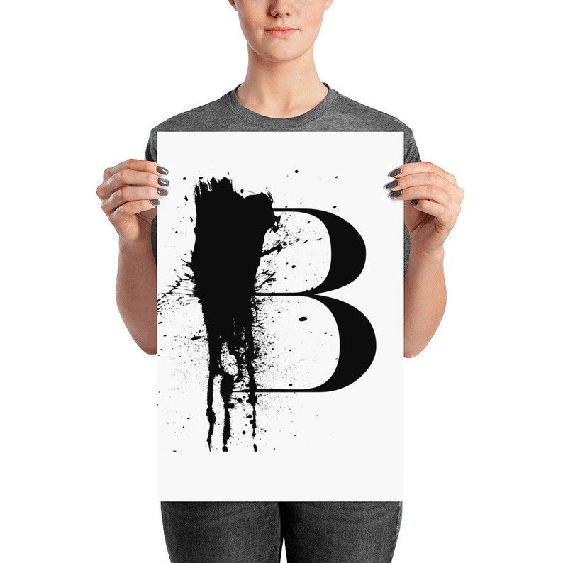 Letter B Abstract Calligraphy Modern Calligraphy Custom - Etsy