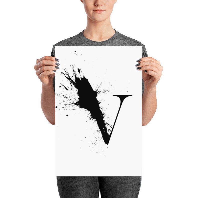 Letter V, Abstract Calligraphy, Modern Calligraphy, Custom Initials ...