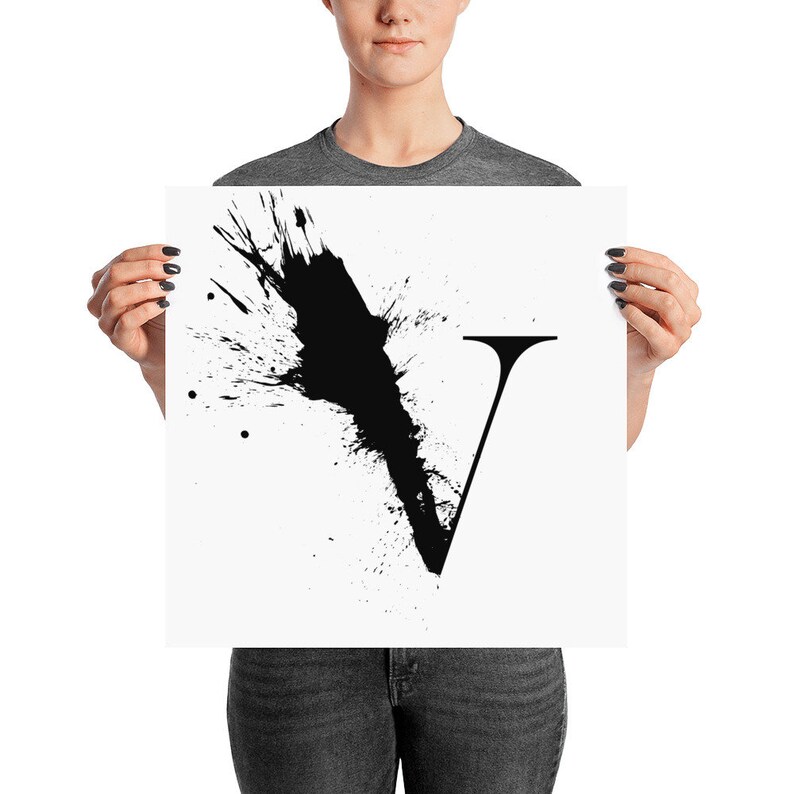 Letter V Abstract Calligraphy Modern Calligraphy Custom - Etsy Canada
