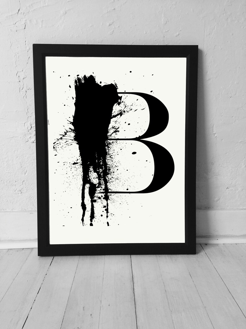 Letter B Abstract Calligraphy Modern Calligraphy Custom - Etsy