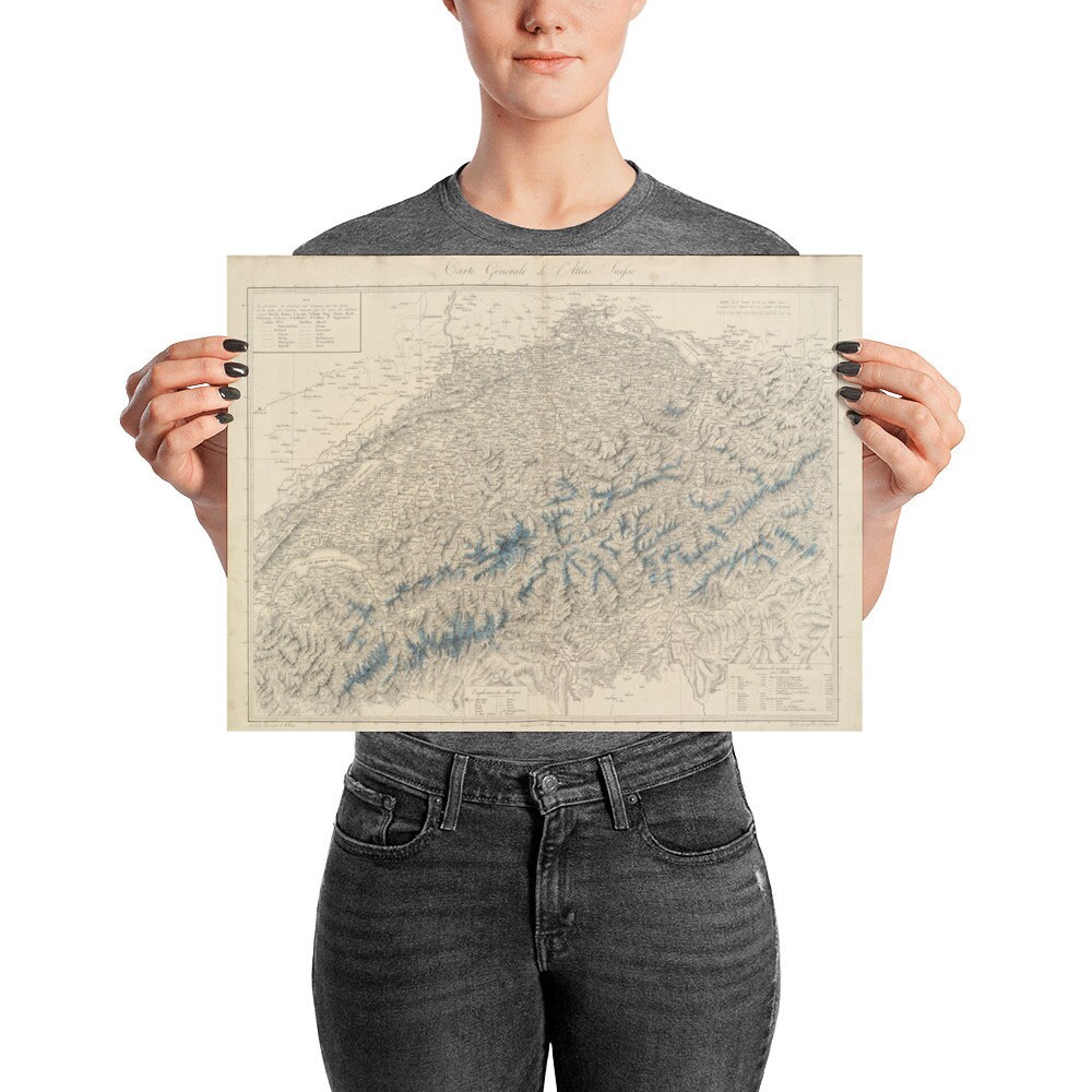 Swiss Alps Map Mountain Range Map Alps Mountain Range Map - Etsy