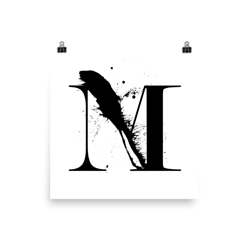 Letter M Abstract Calligraphy Modern Calligraphy Custom - Etsy