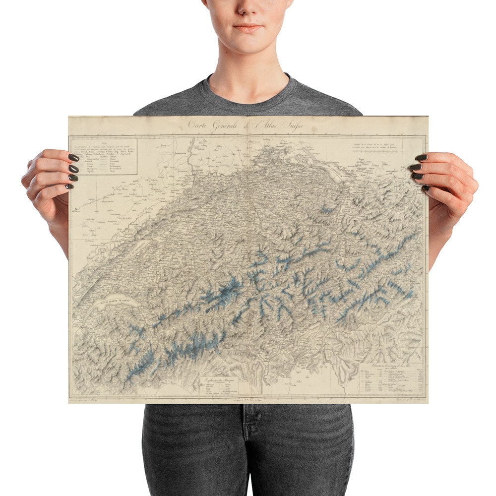 Swiss Alps Map Mountain Range Map Alps Mountain Range Map - Etsy