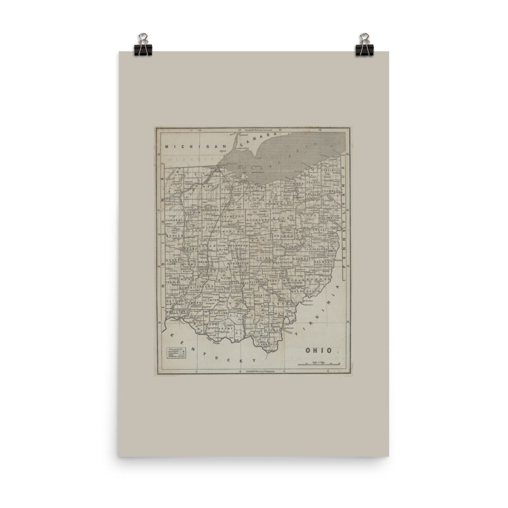 Map of Ohio Map From 1842 Vintage Map of Ohio State Maps - Etsy