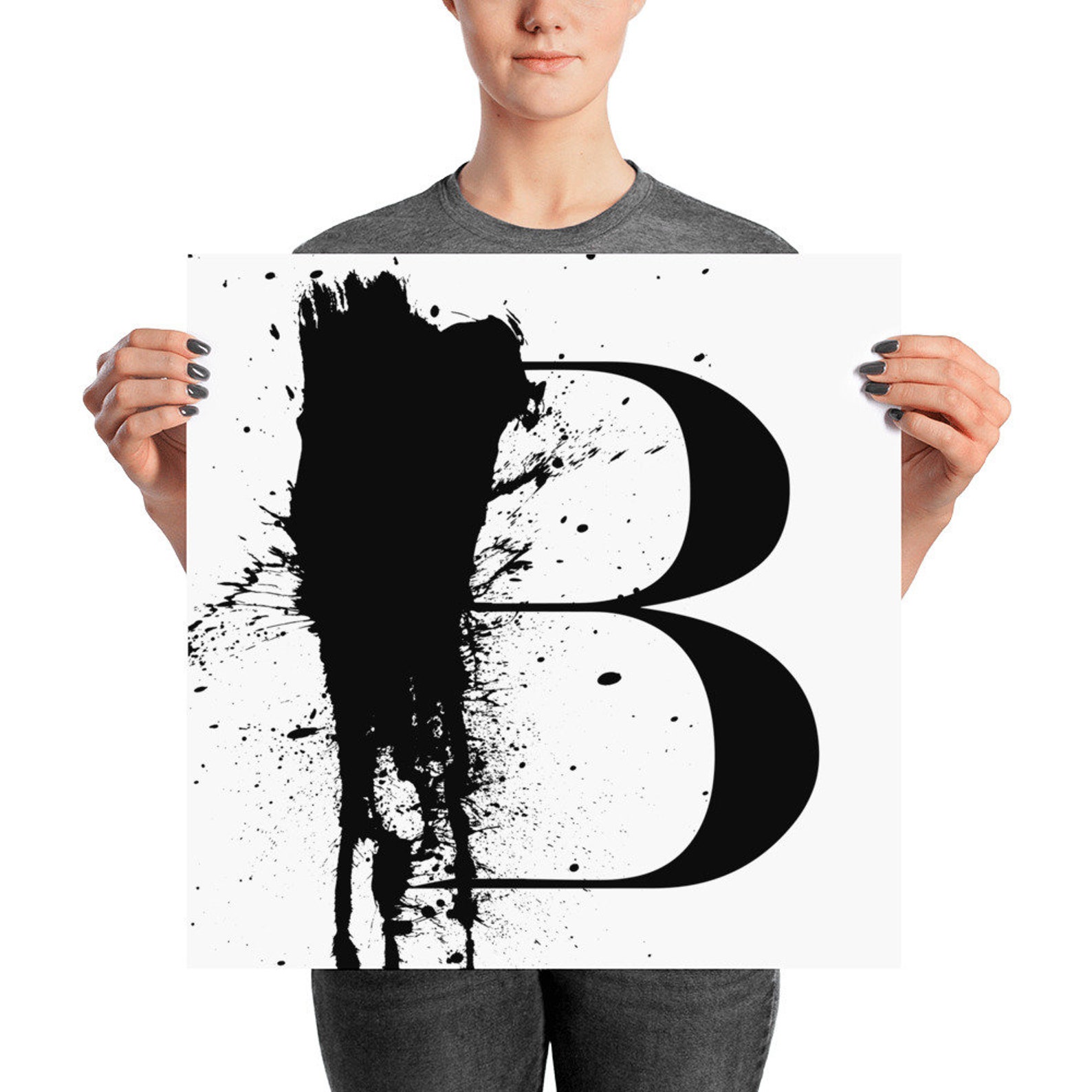 Letter B Abstract Calligraphy Modern Calligraphy Custom - Etsy