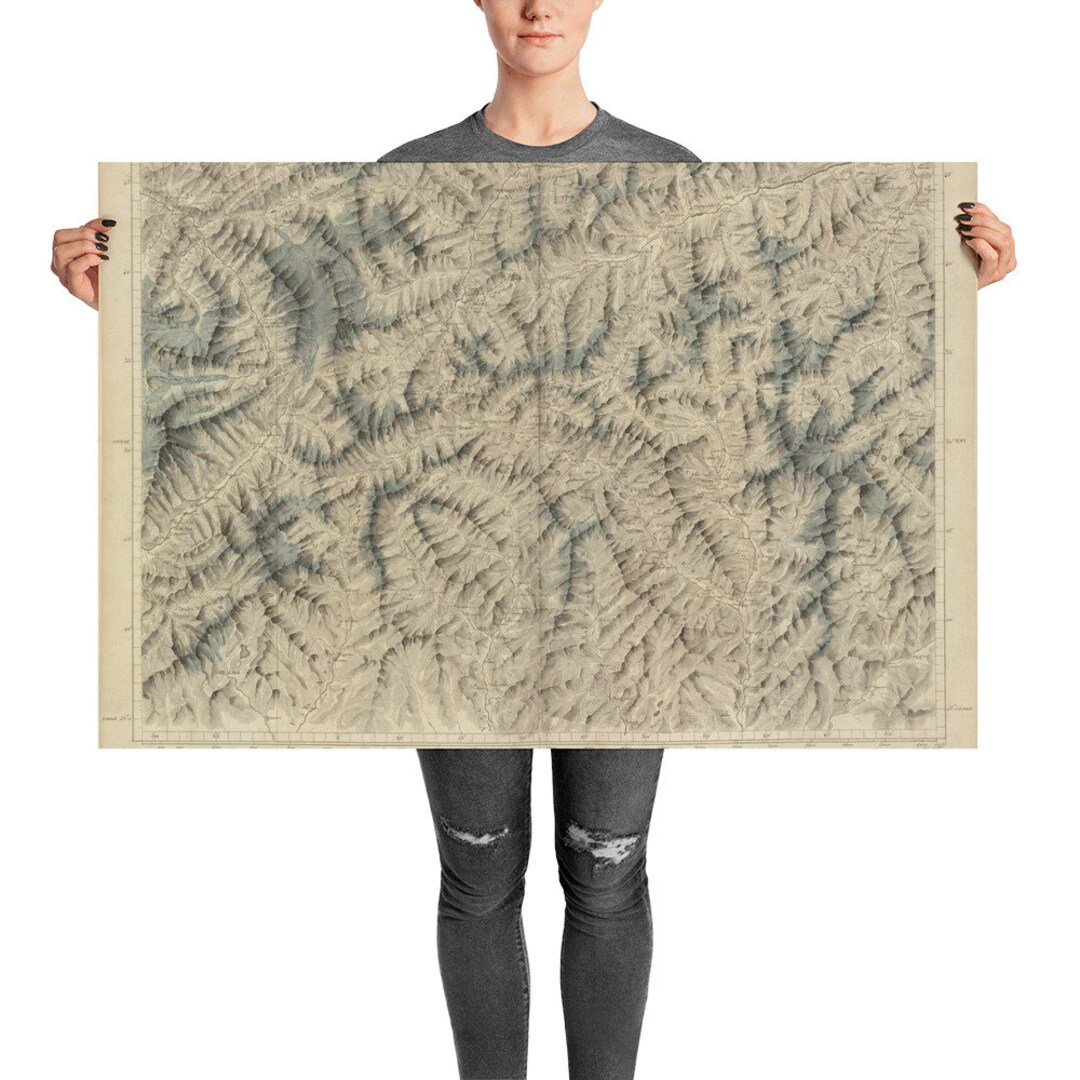 Swiss Alps Map Mountain Range Map Alps Mountain Range Map - Etsy