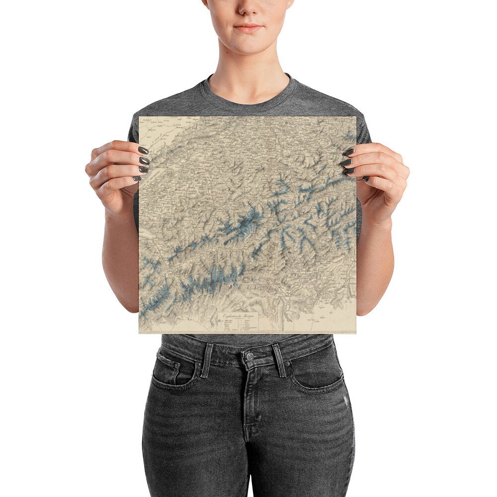 Swiss Alps Map Mountain Range Map Alps Mountain Range Map - Etsy