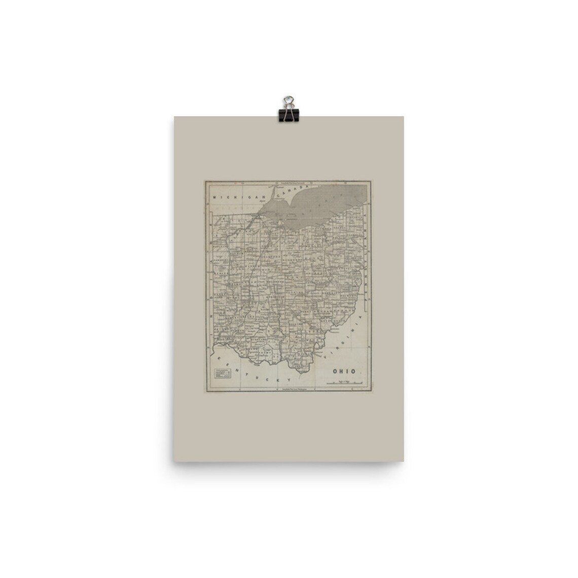 Map of Ohio Map From 1842 Vintage Map of Ohio State Maps - Etsy