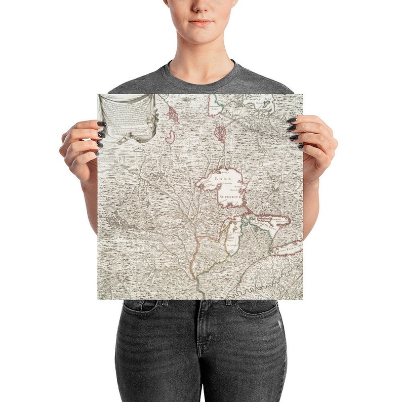Great Lakes Map Vintage US Maps Old Maps Vintage Map Art - Etsy